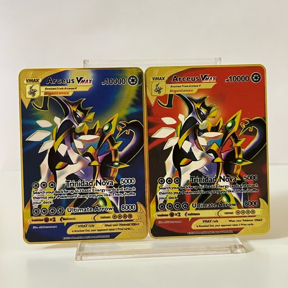 Pokemon | Other | 2 Pokemon Arceus Vmax Gold Metal Card ...